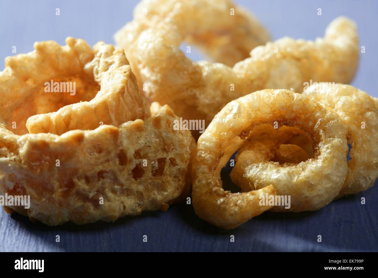 Crispy pork salted rind, fat junk appetizer Stock Photo - Alamy