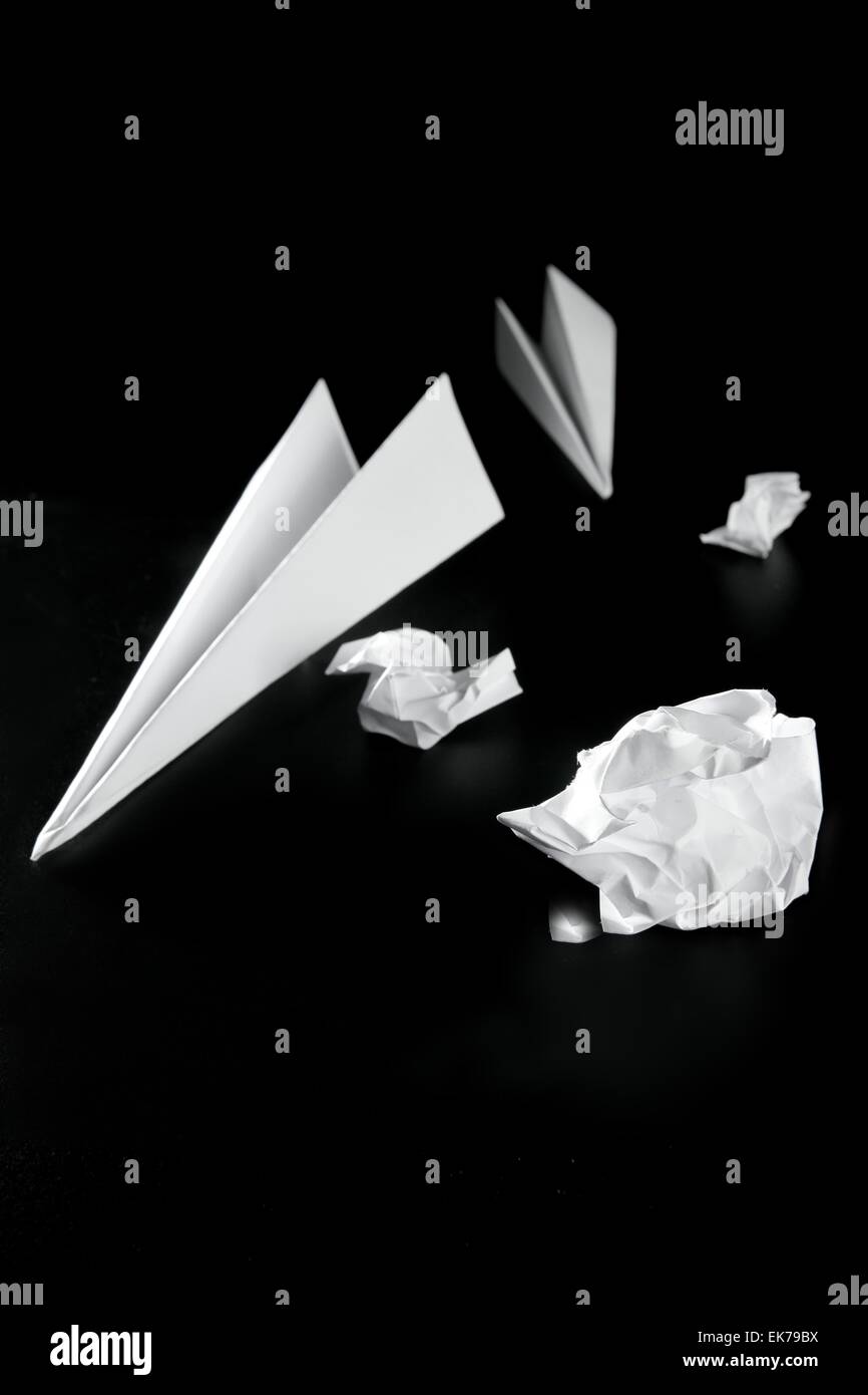 trash paper and air plane Stock Photo - Alamy
