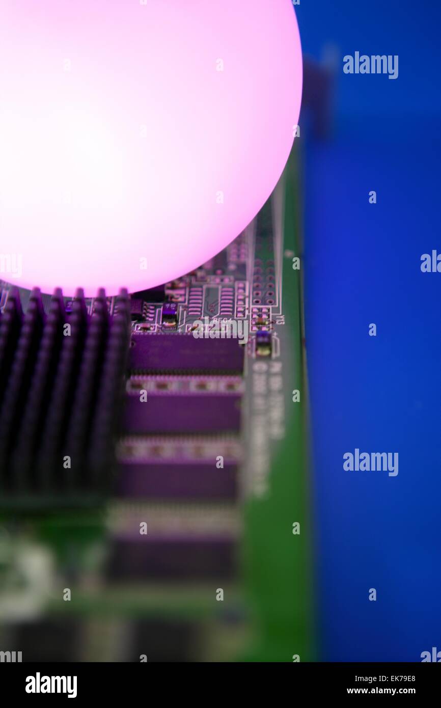 glowing light sphere technologic electronic circuit Stock Photo - Alamy