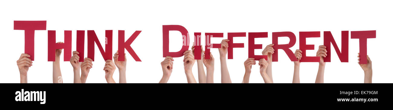 Many Caucasian People And Hands Holding Red Straight Letters Or ...