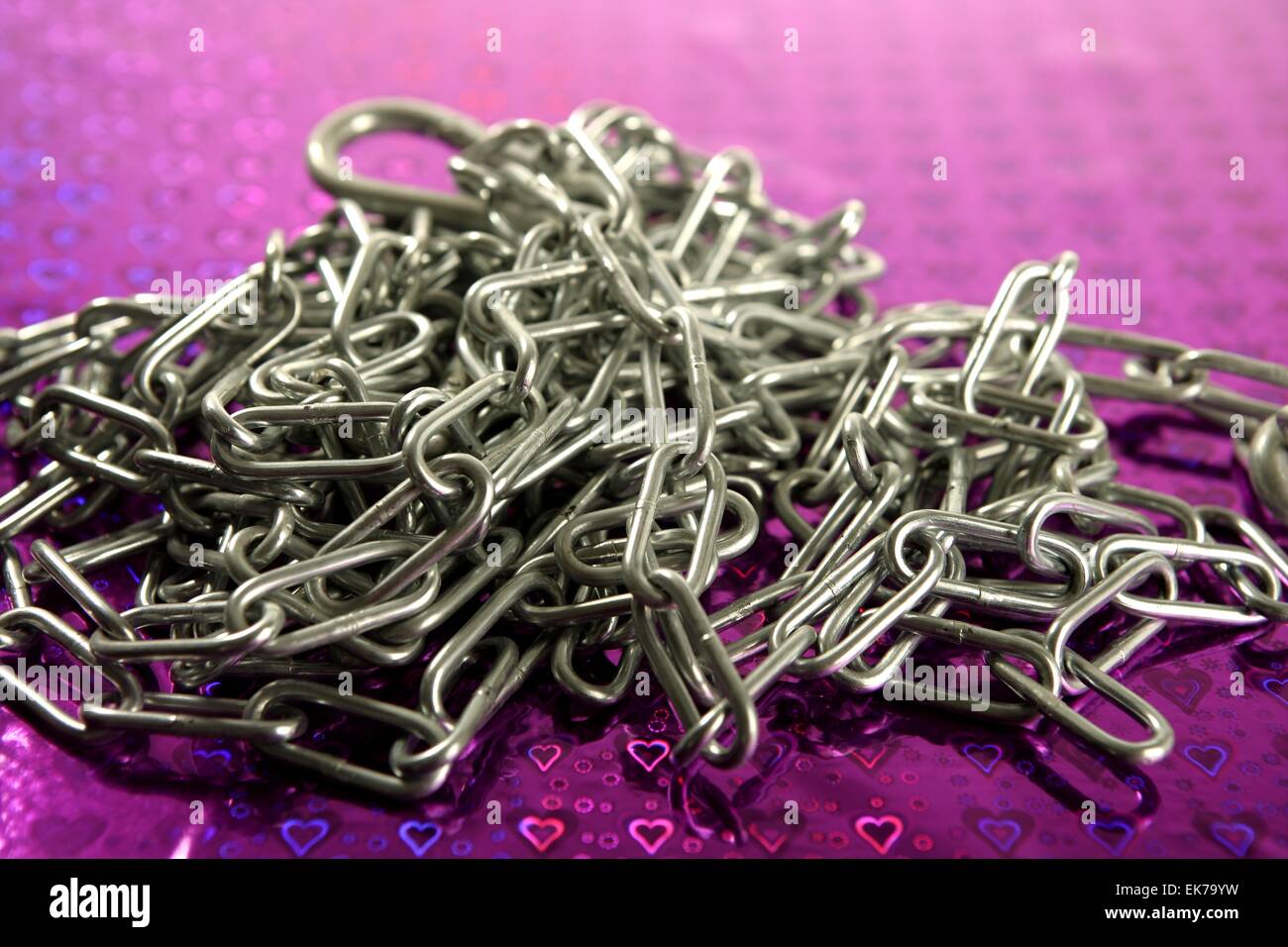 Steel chain mess studio shot Stock Photo - Alamy