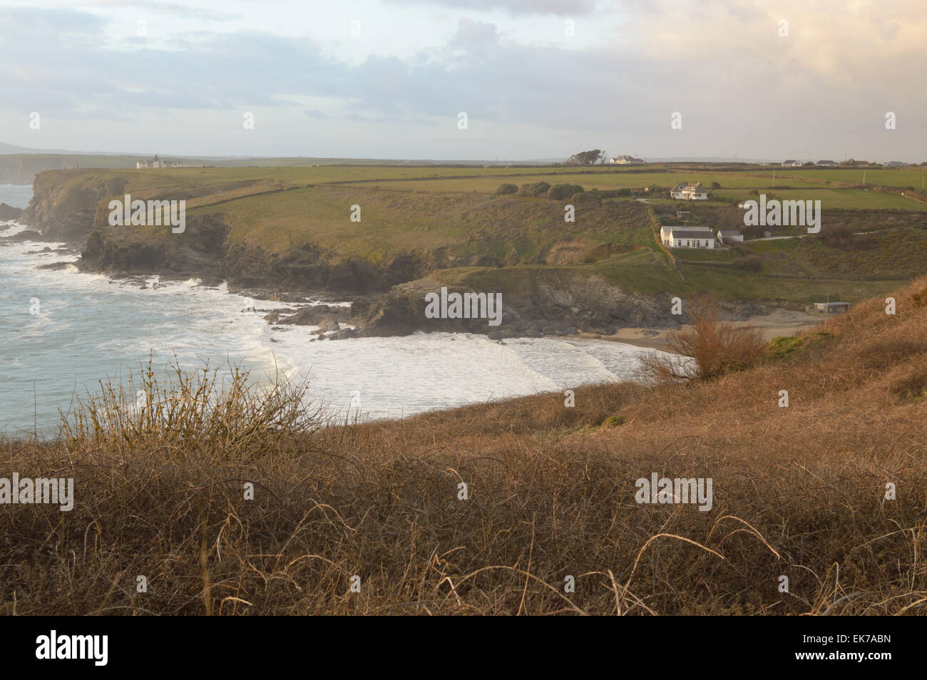 Polurrian Bay beach, Mullion, Cornwall, England Stock Photo - Alamy