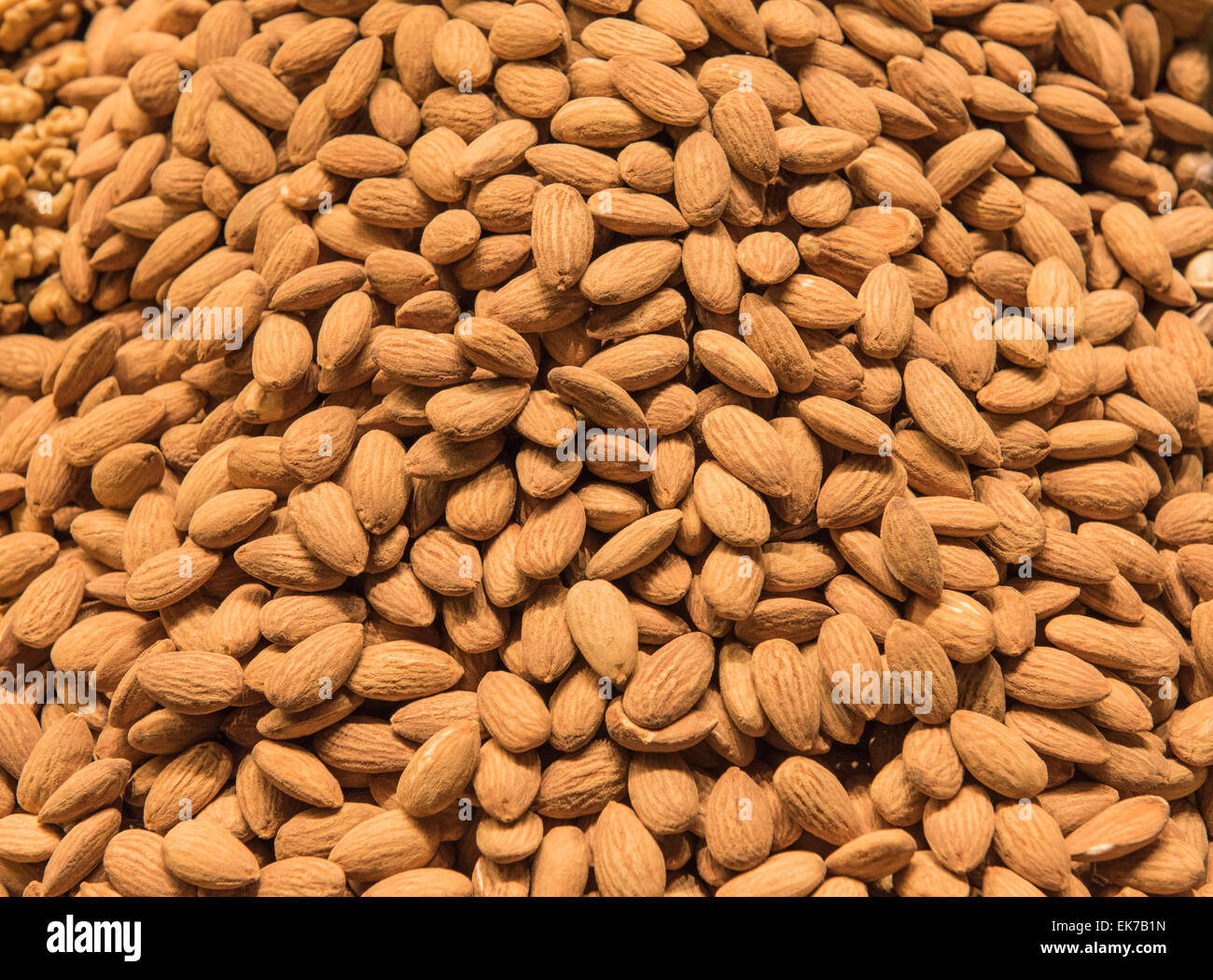 Closeup detail of nuts on display at a market stall Stock Photo - Alamy