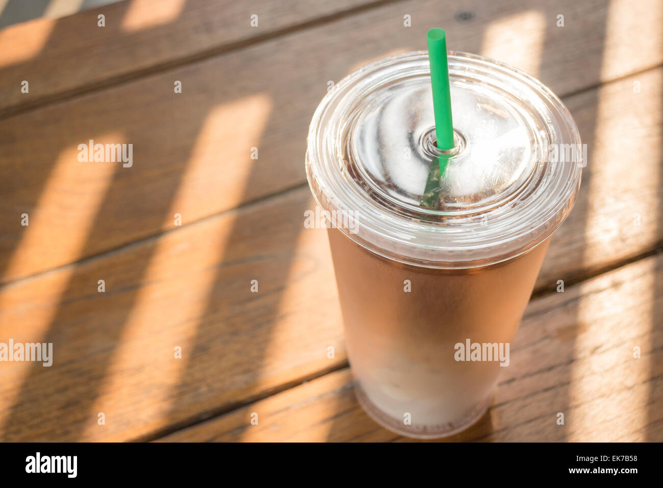 Double wall glass of iced coffee latte, stock photo Stock Photo - Alamy