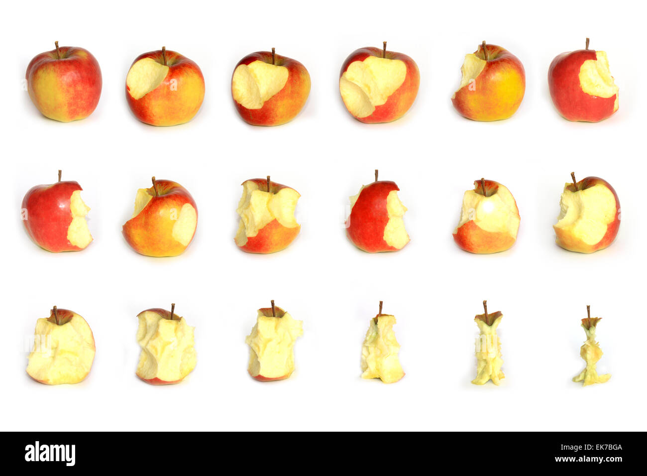 Sequence eaten apple hi-res stock photography and images - Alamy