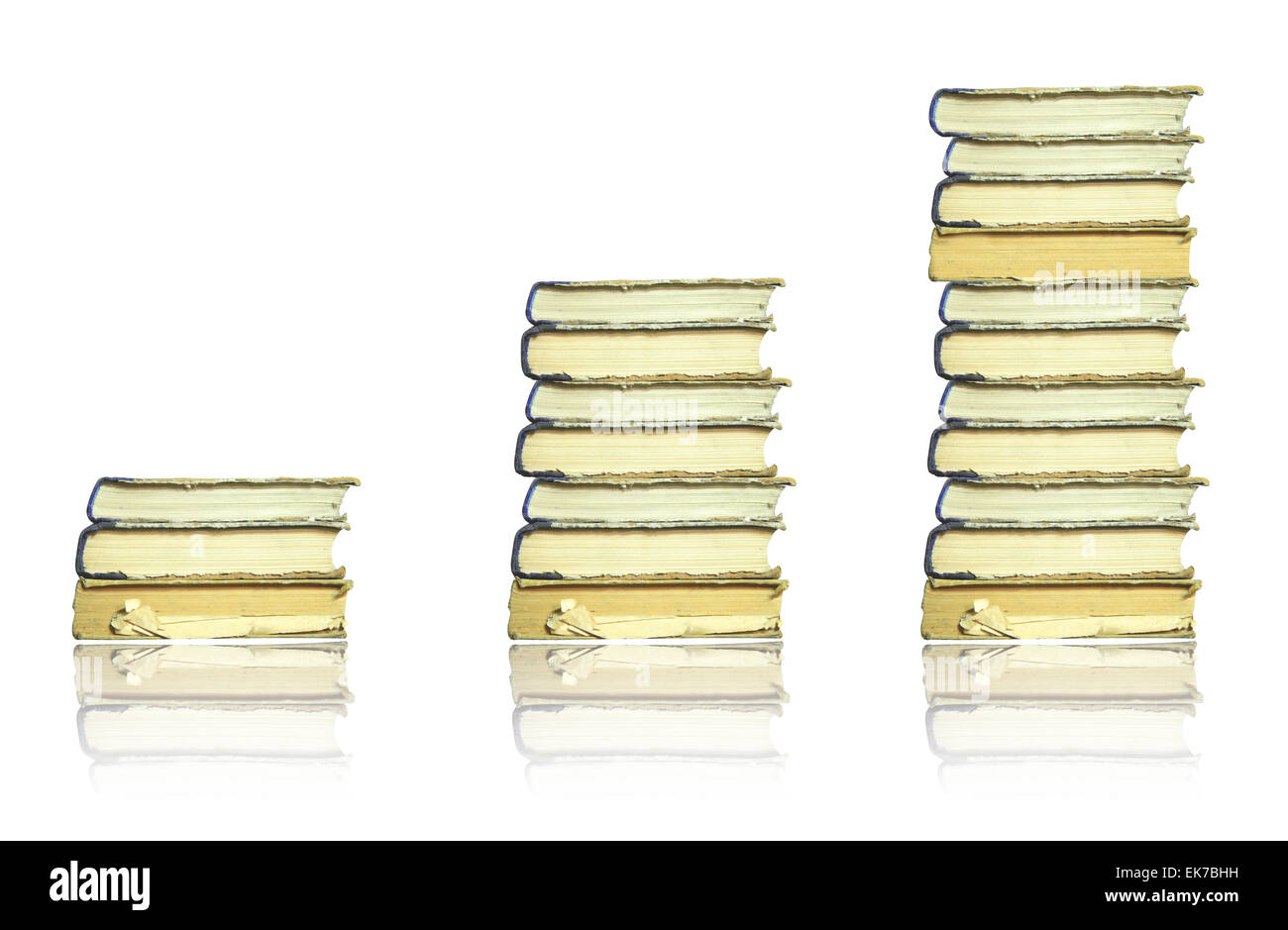 Books stacks isolated on white Stock Photo - Alamy