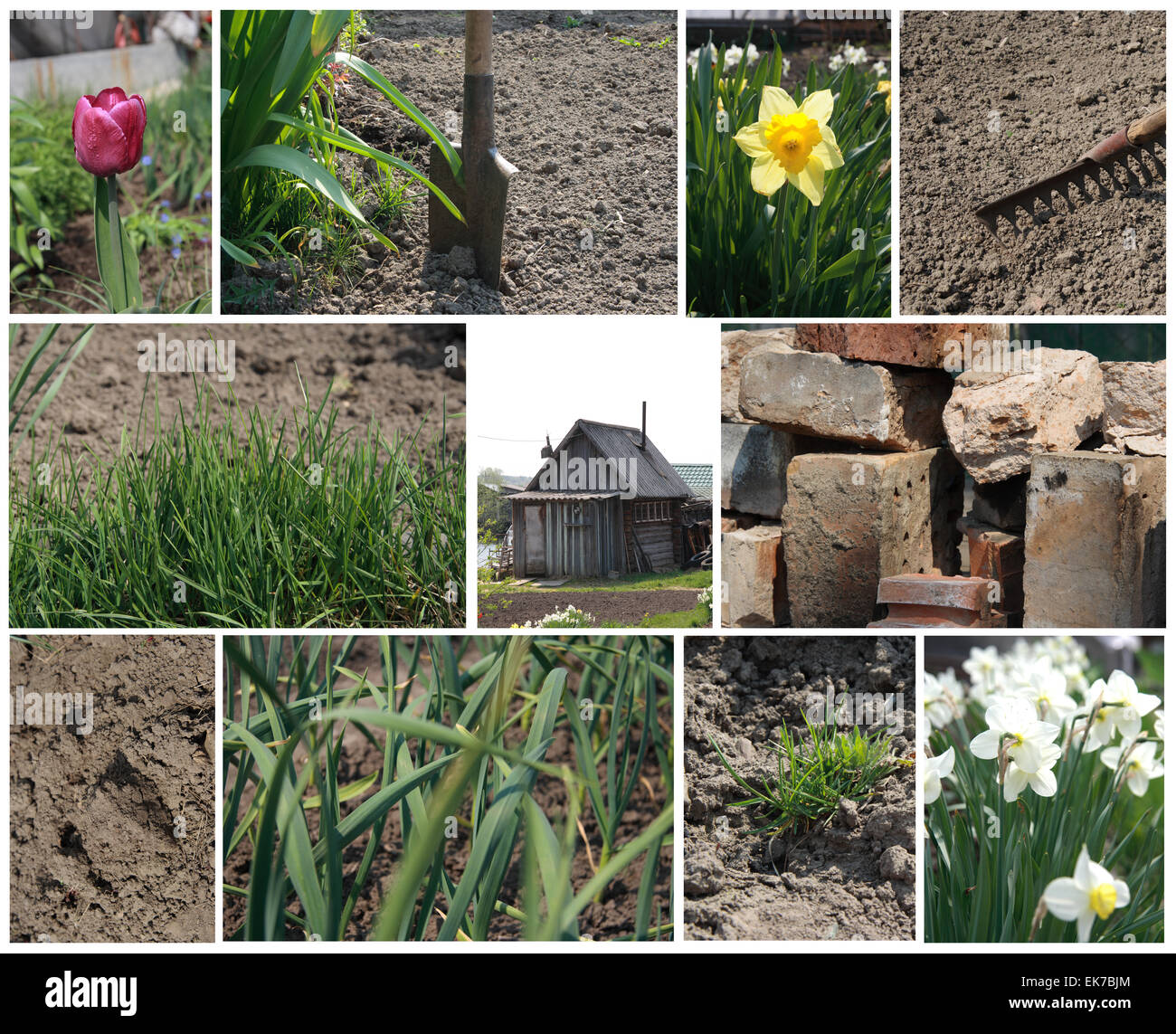 Spring work collage Stock Photo - Alamy