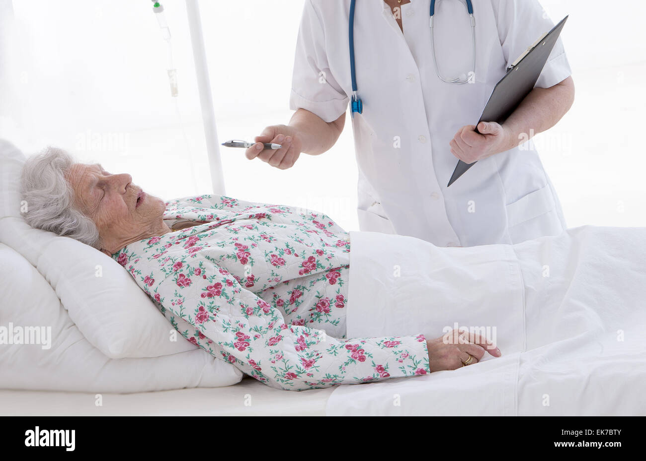 Senior patient hospital Stock Photo - Alamy