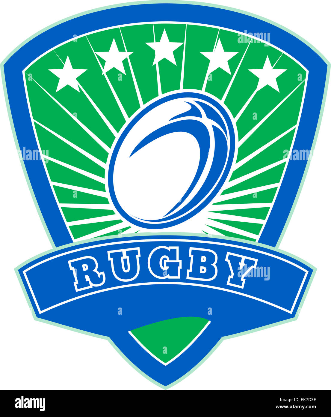 rugby ball with stars shield Stock Photo - Alamy