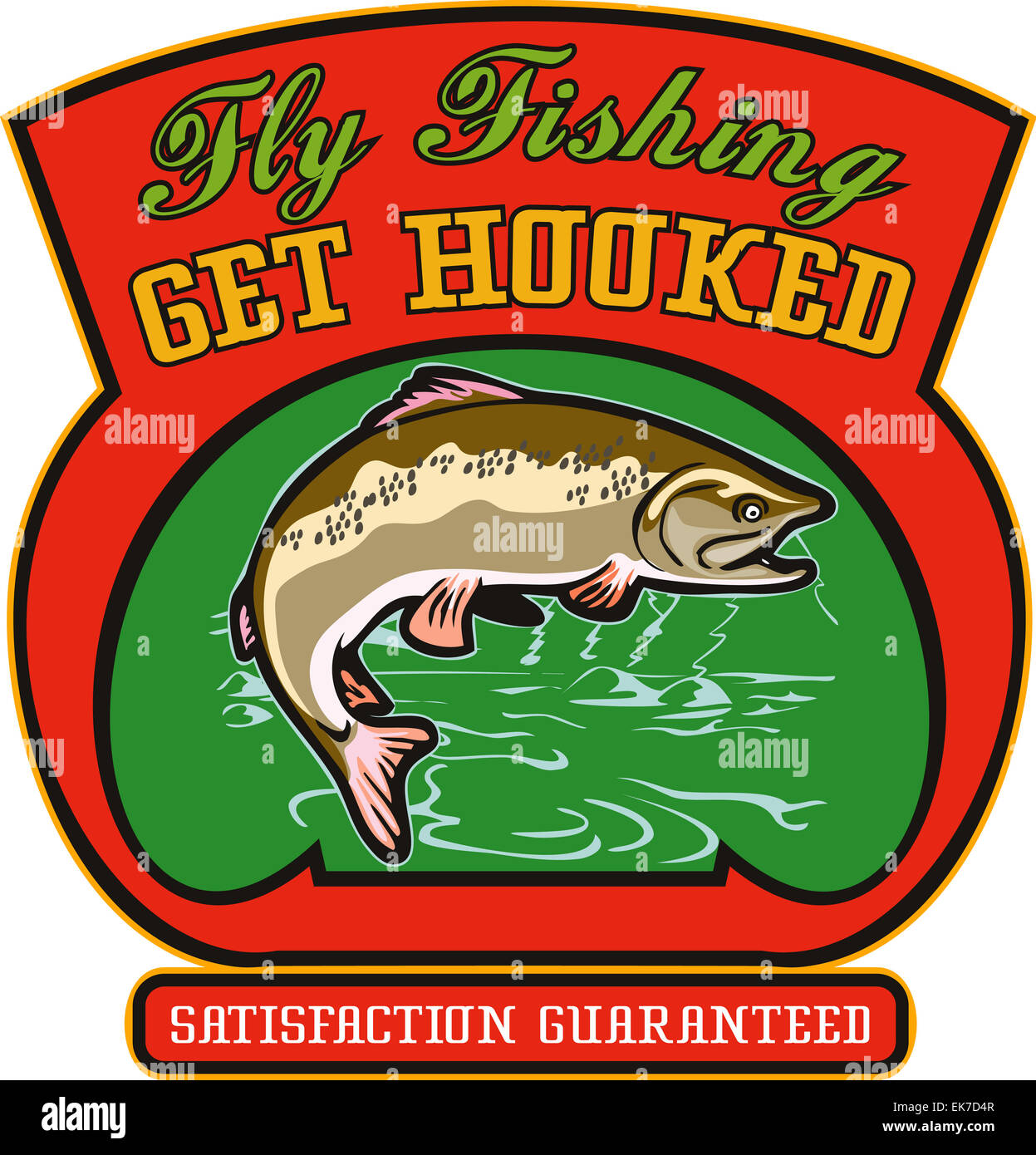 trout fish jumping with lake Stock Photo - Alamy