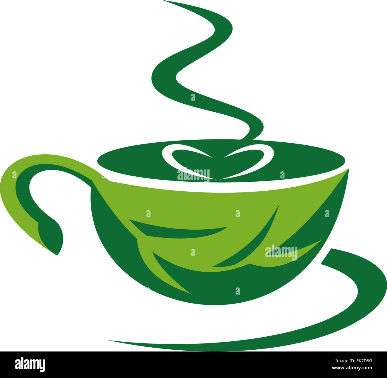 green leaf cup of coffee Stock Photo - Alamy