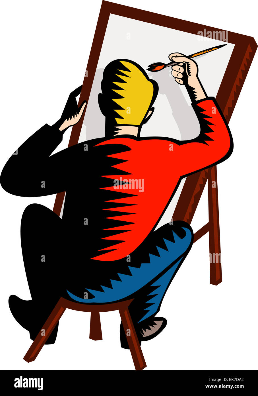 Artist painter painting on canvas Stock Photo - Alamy