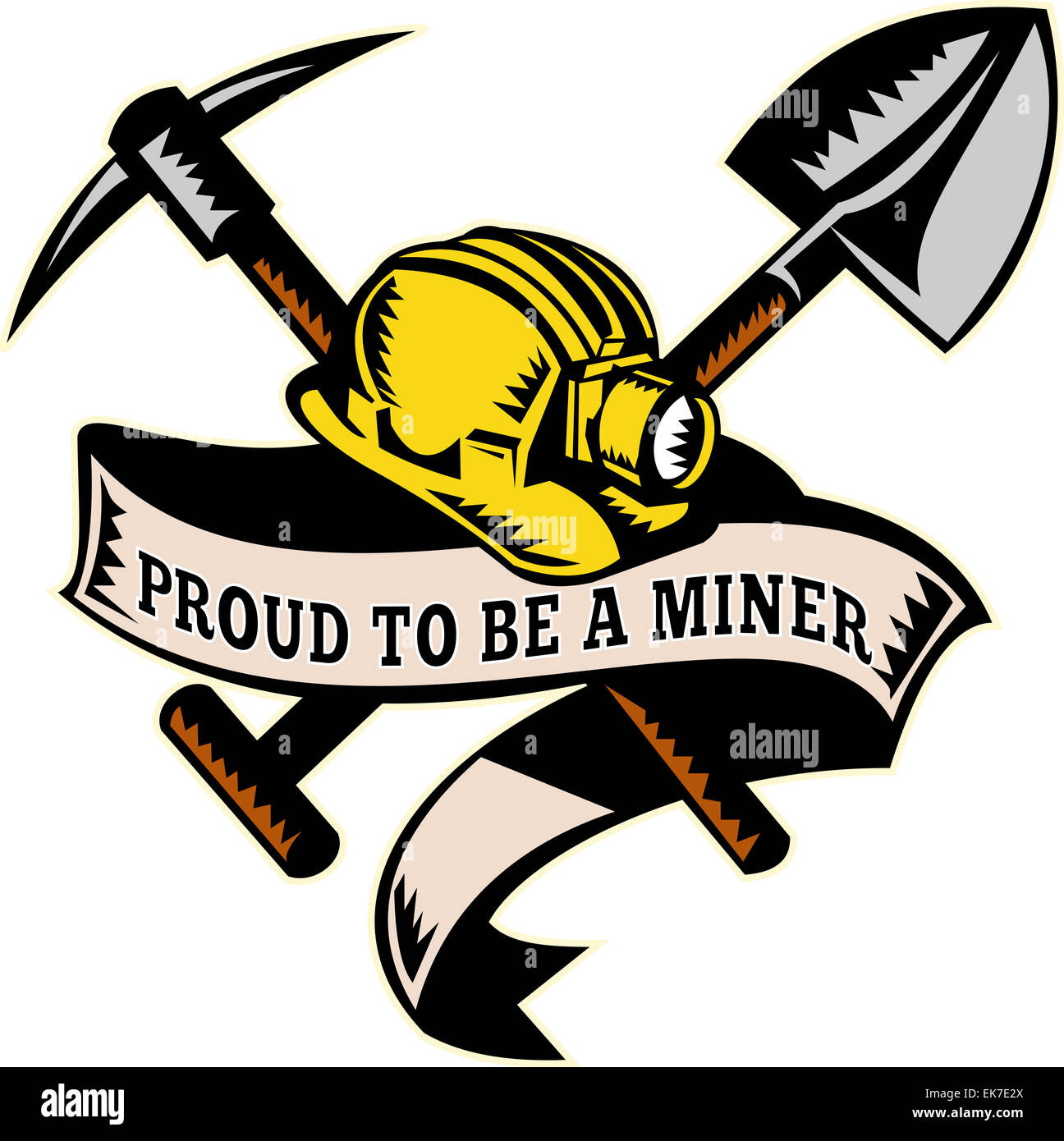 coal miner hat shovel spade pickax mining Stock Photo - Alamy