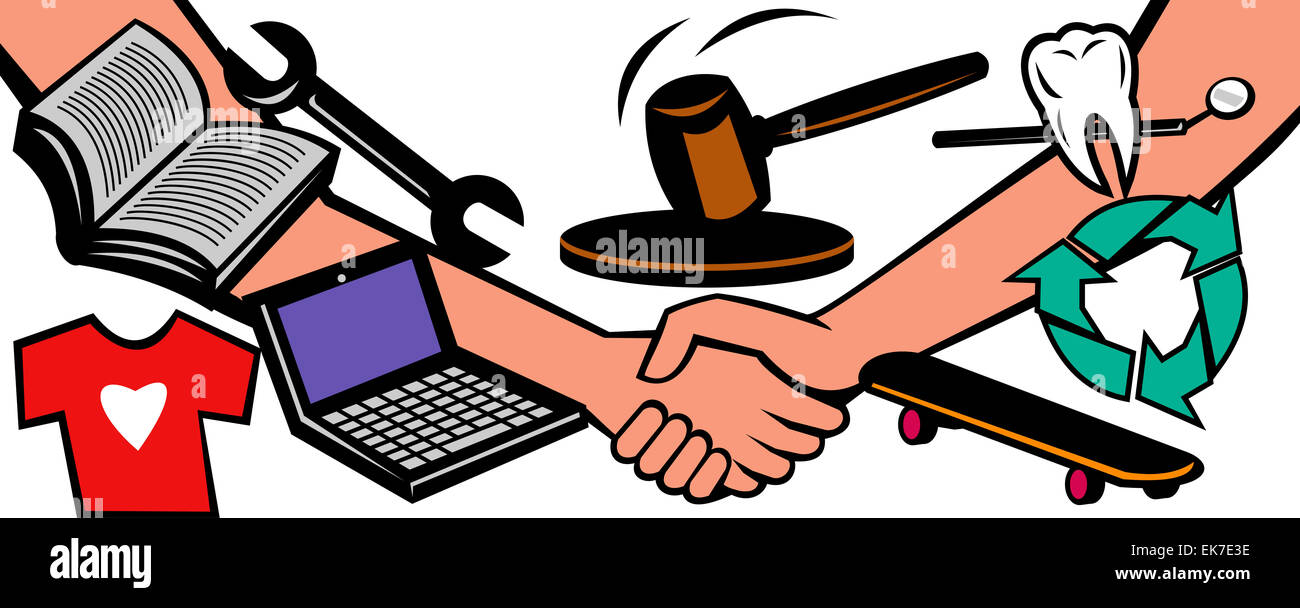 auction items handshake deal swap exchange Stock Photo - Alamy