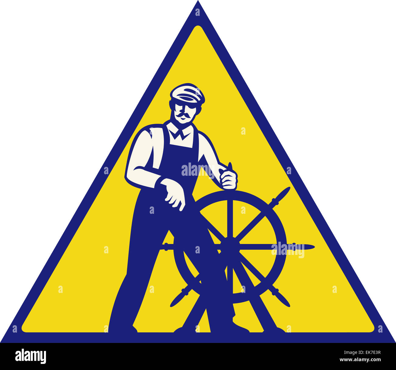 Sea captain at the helm Stock Photo - Alamy