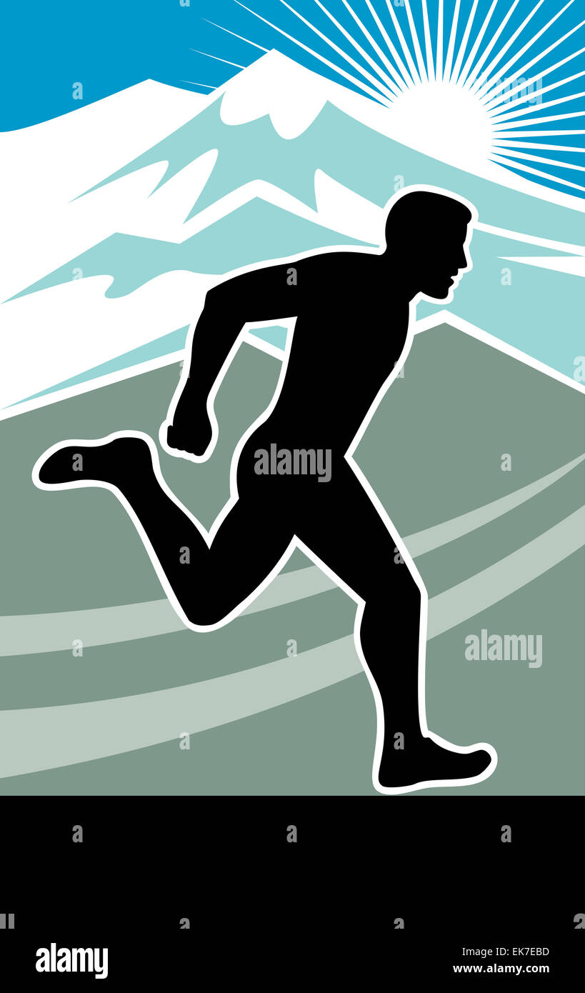 Marathon runner silhouette Stock Photo - Alamy