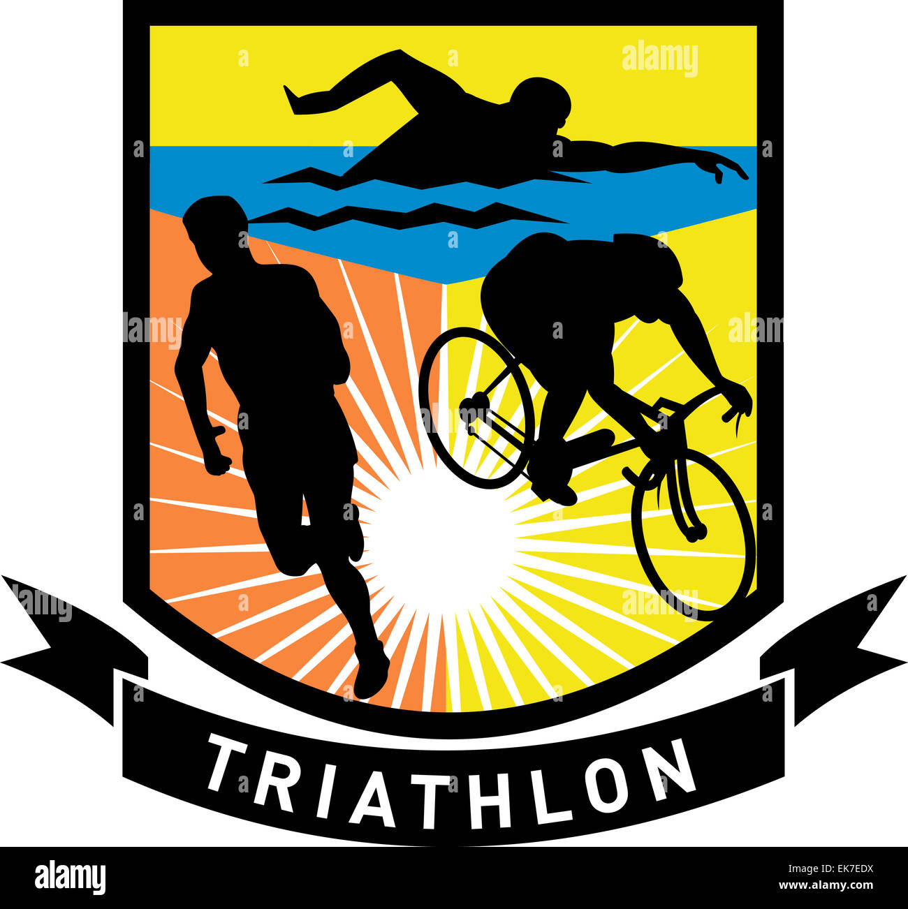 Triathlon marathon swimming cycling running hi-res stock photography ...