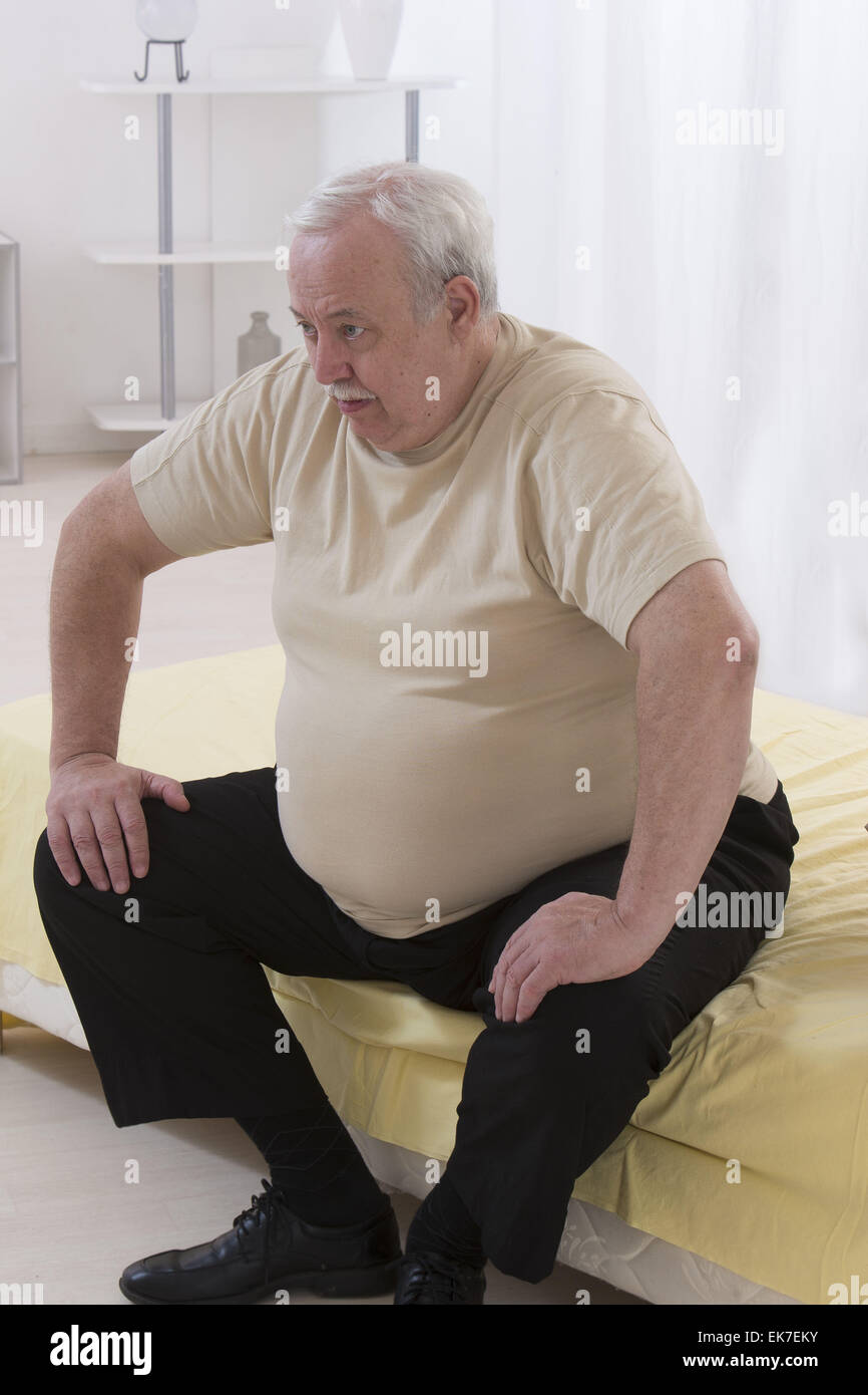 Obese old man thinking hi-res stock photography and images - Alamy