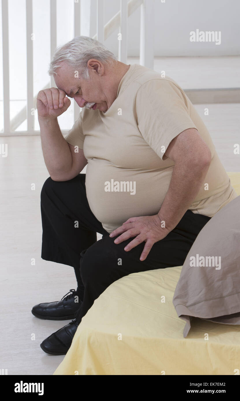 Obese old man thinking hi-res stock photography and images - Alamy