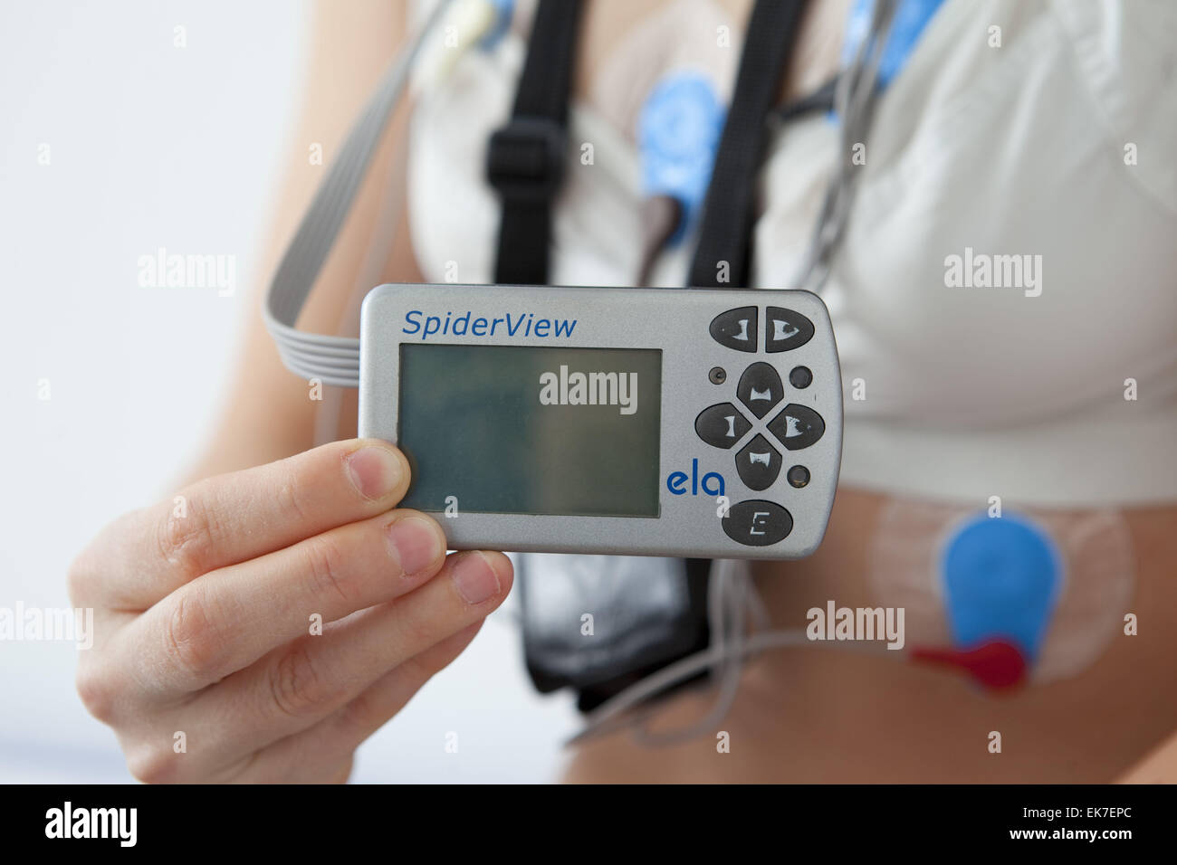 Holter monitor woman Stock Photo - Alamy