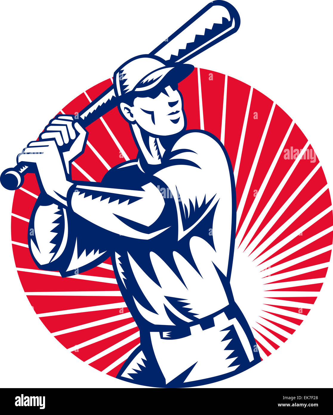 Baseball player with bat batting Stock Photo - Alamy