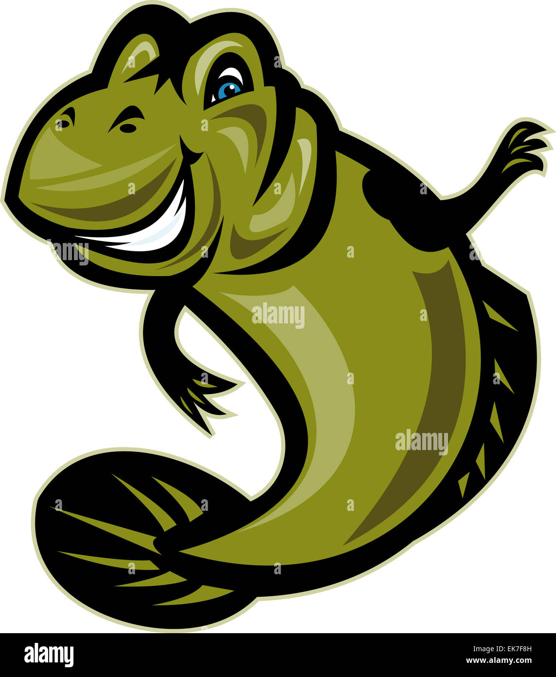 Mud skipper or goby fish cartoon Stock Photo - Alamy