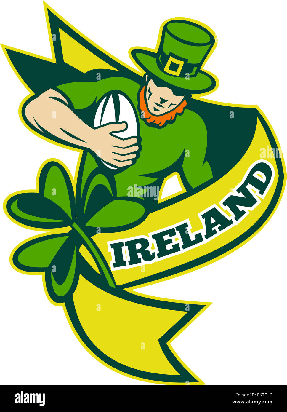 Irish rugby player leprechaun hat shamrock Stock Photo - Alamy