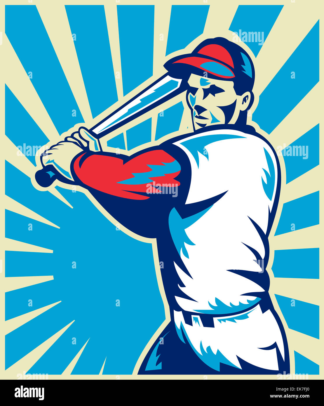 Baseball player with bat batting Stock Photo - Alamy