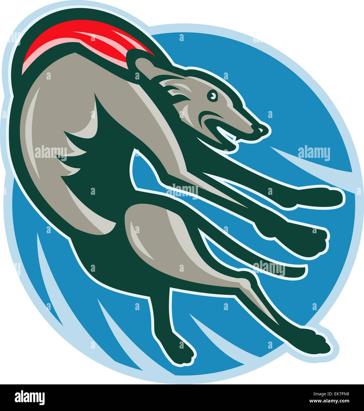 Greyhound racing and jumping set inside circle Stock Photo - Alamy