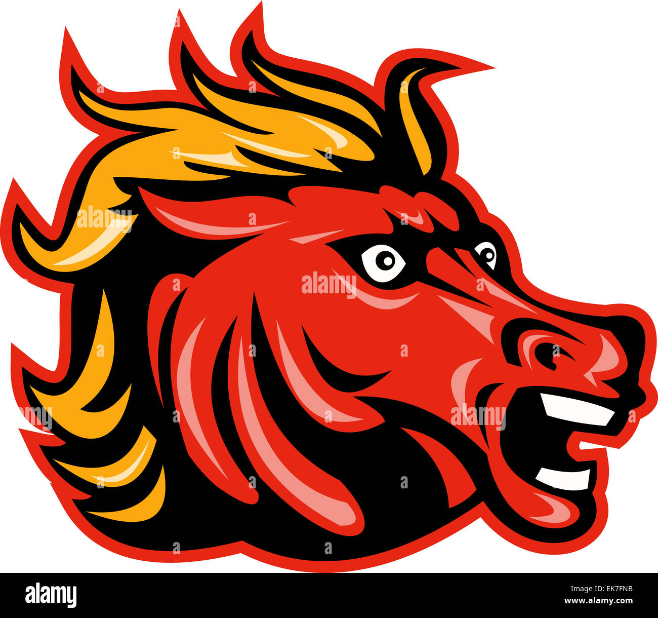 Angry wild horse head Stock Photo - Alamy