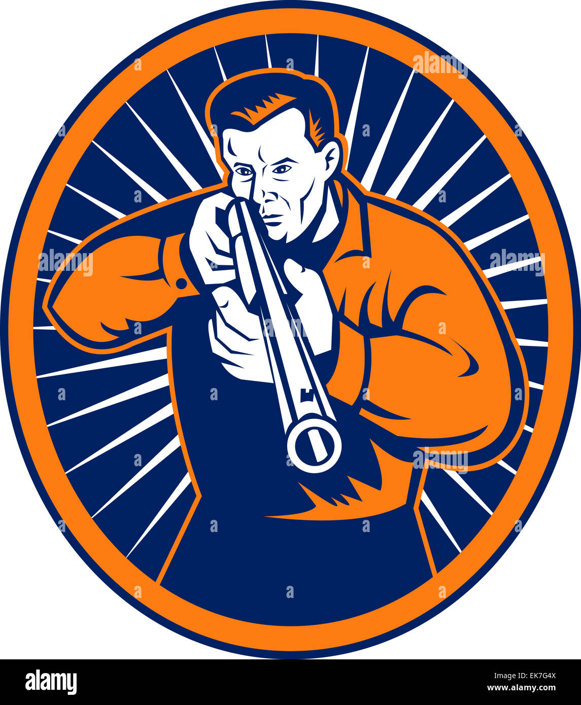 male shooter aiming a gun Stock Photo - Alamy