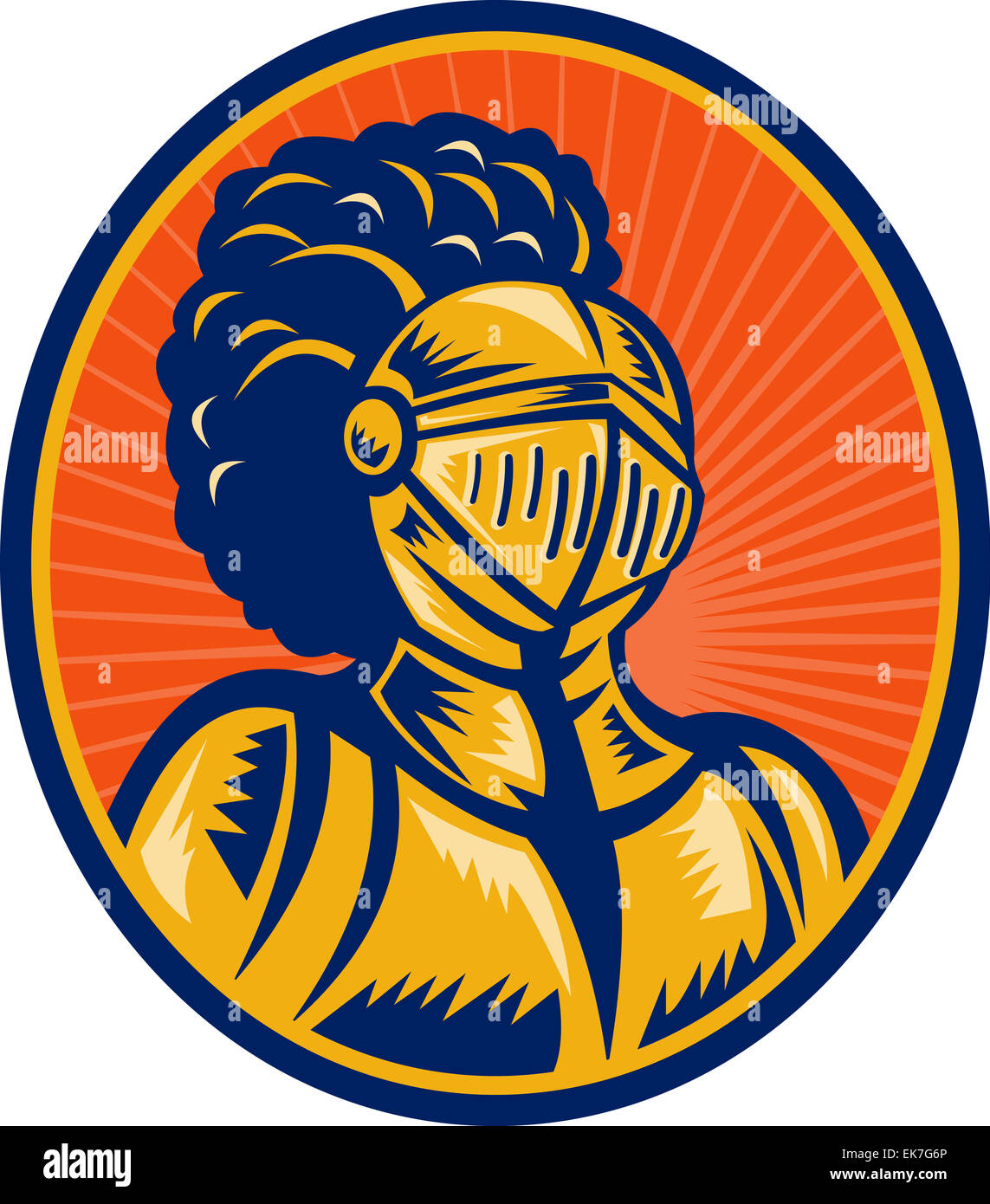 Bust of Knight in full gear Stock Photo - Alamy