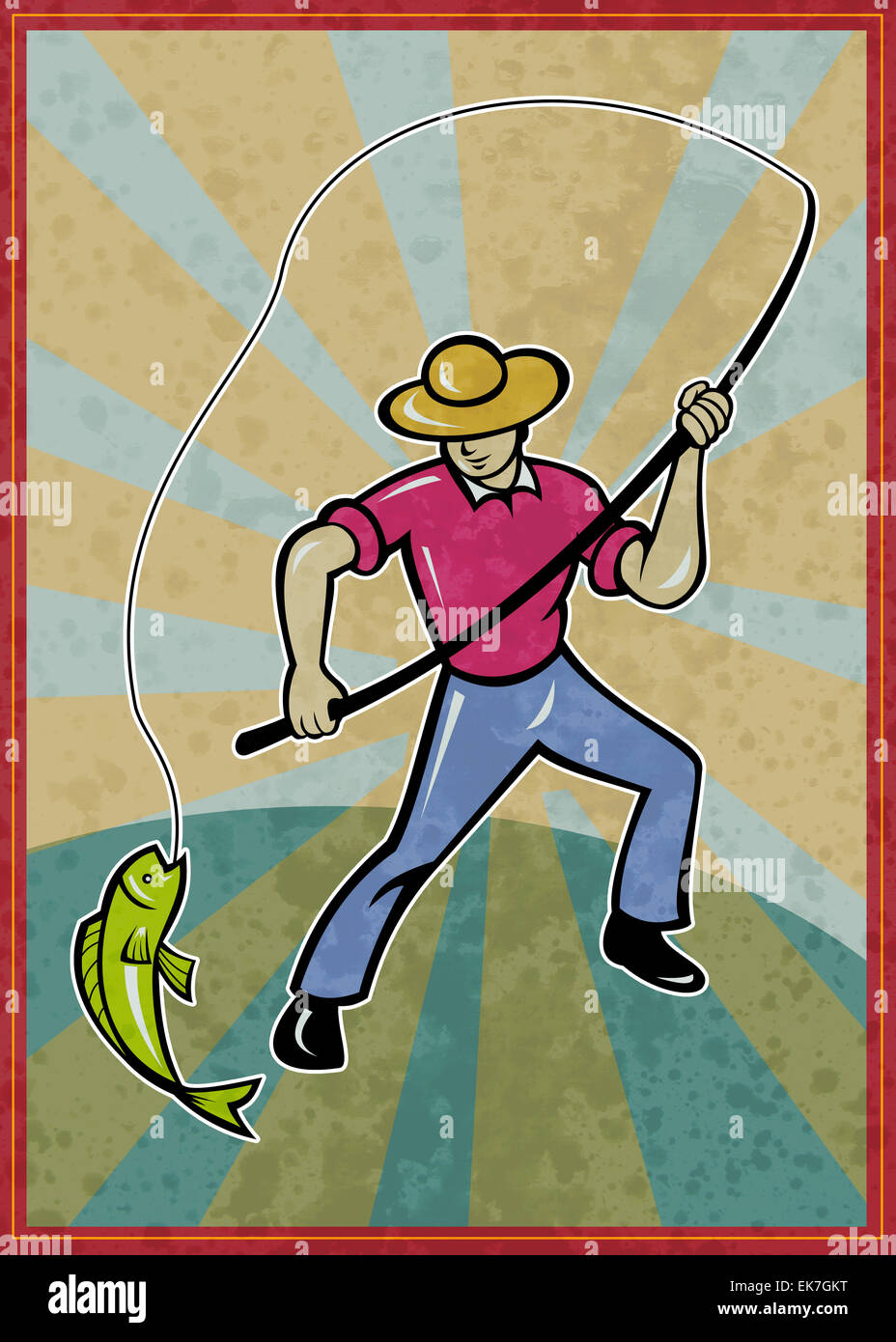 fisherman fishing catching fish Stock Photo - Alamy