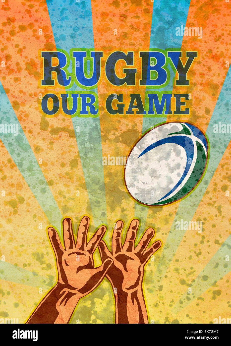 rugby player hands catching ball Stock Photo - Alamy