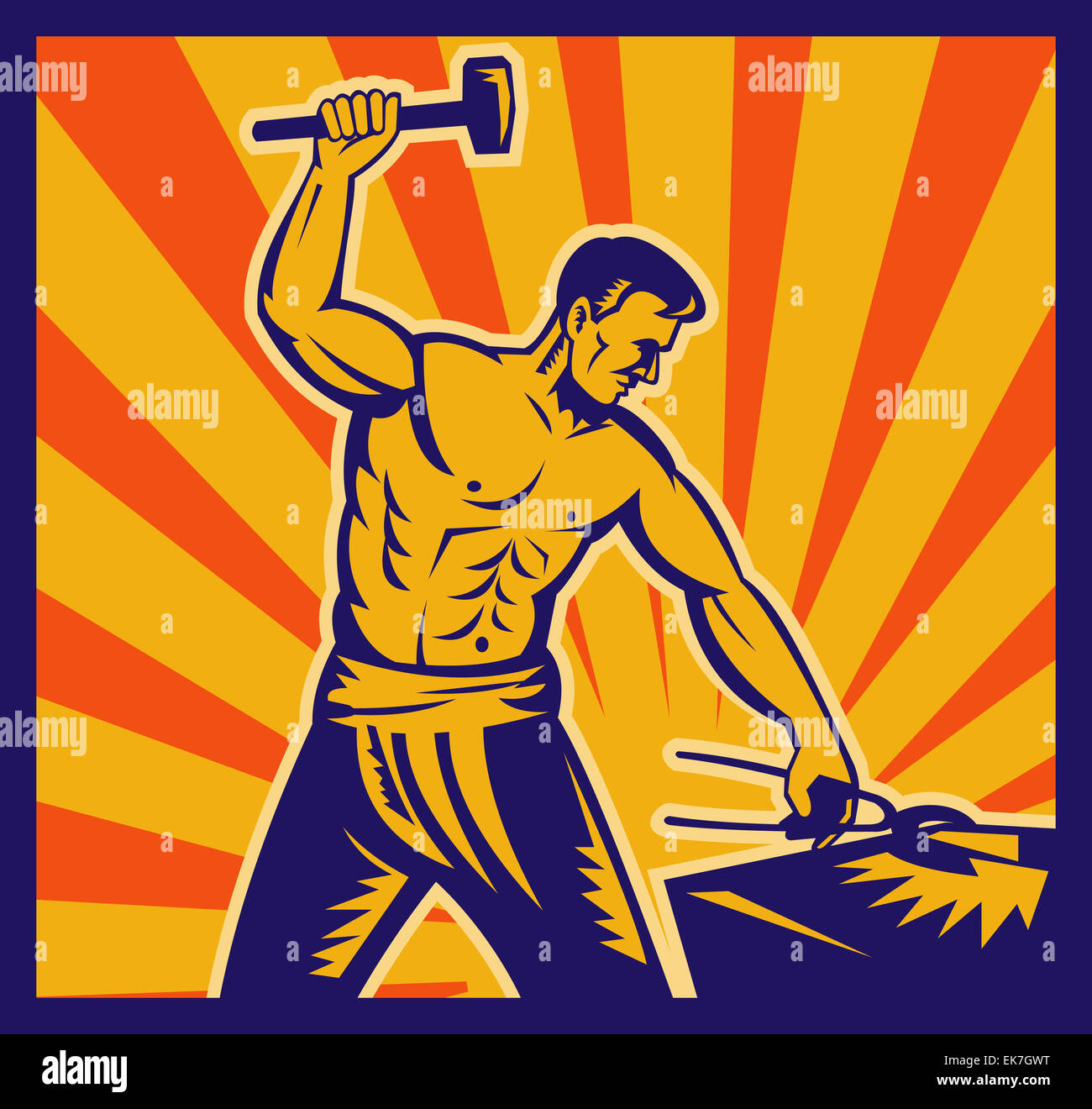 Blacksmith woodcut hi-res stock photography and images - Alamy