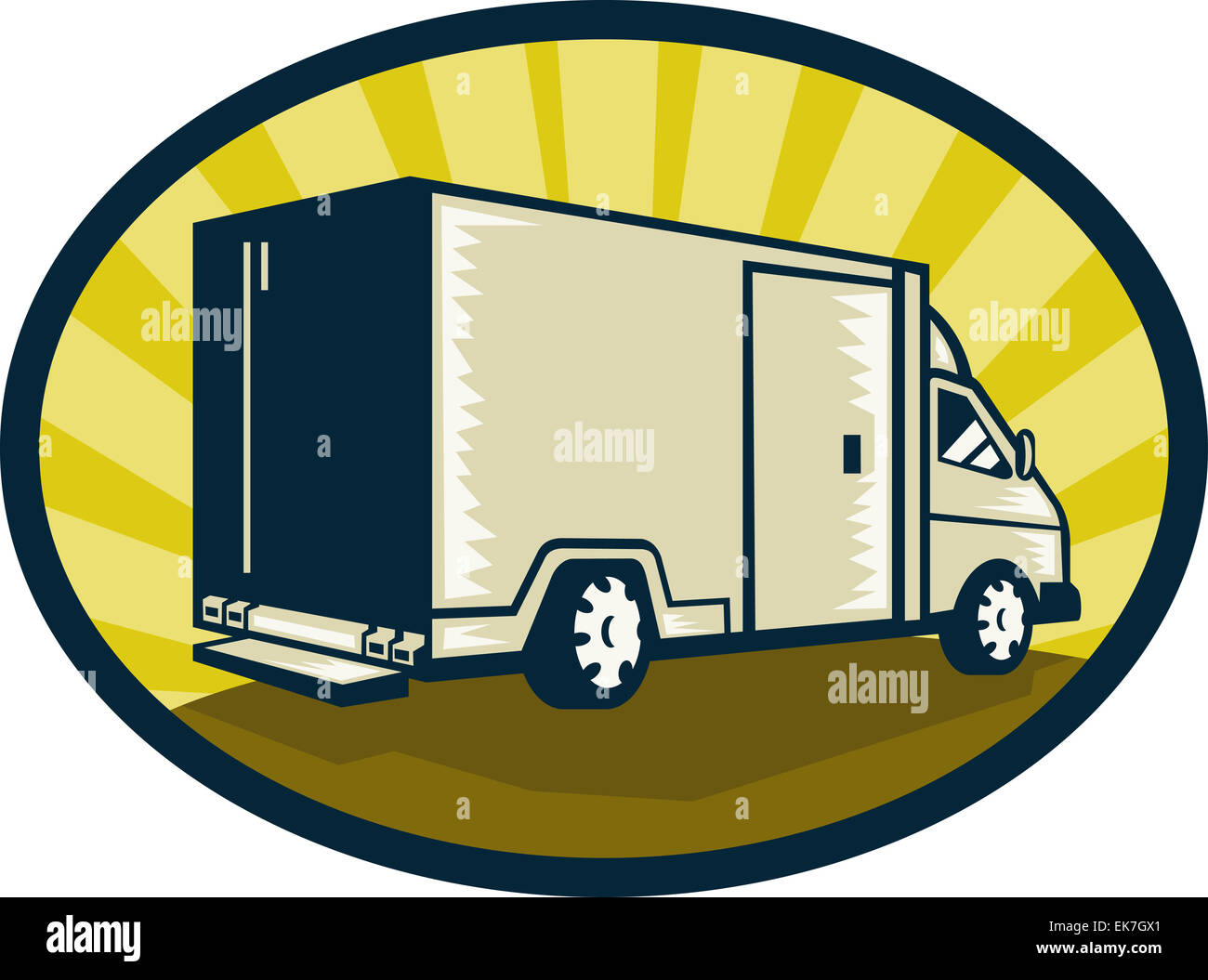 Delivery van viewed from rear side Stock Photo - Alamy