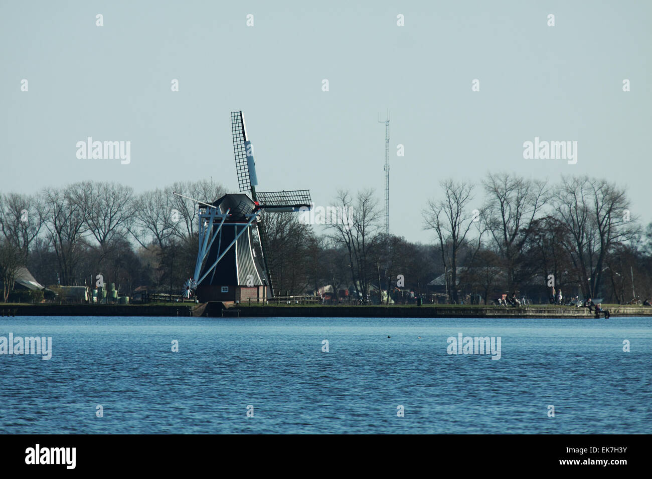 Windmill and lake hi-res stock photography and images - Alamy
