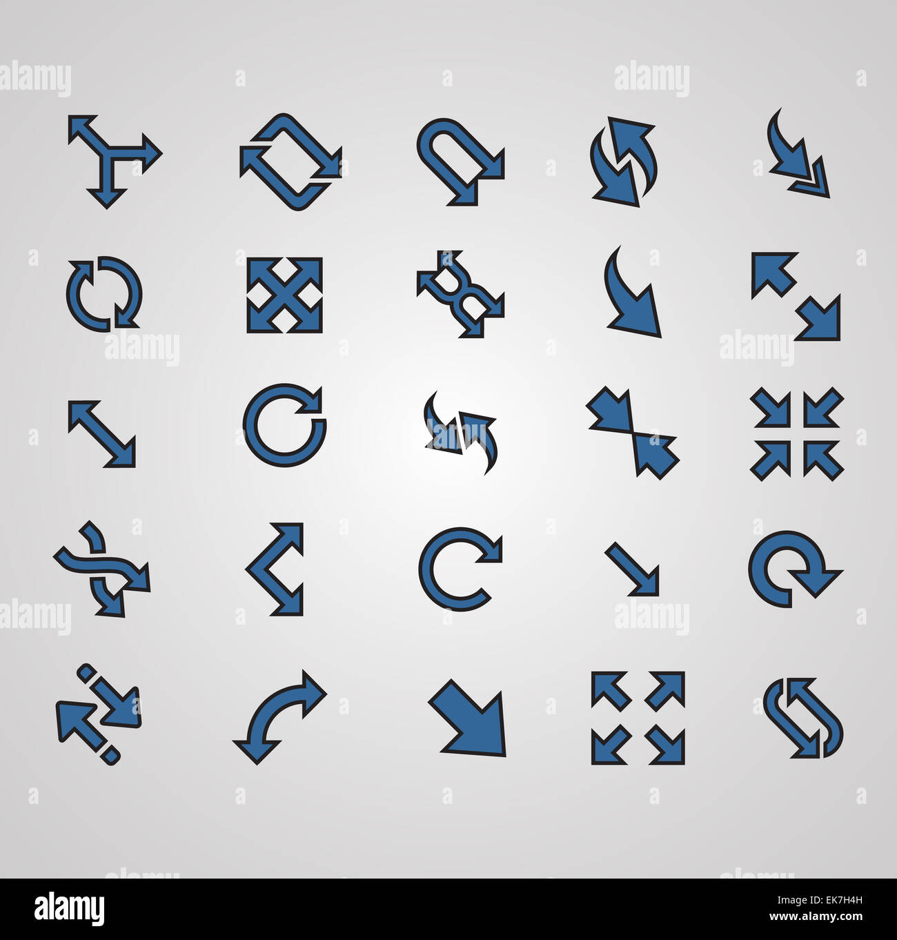 Vector Arrows signs isolated on grey background Stock Photo - Alamy