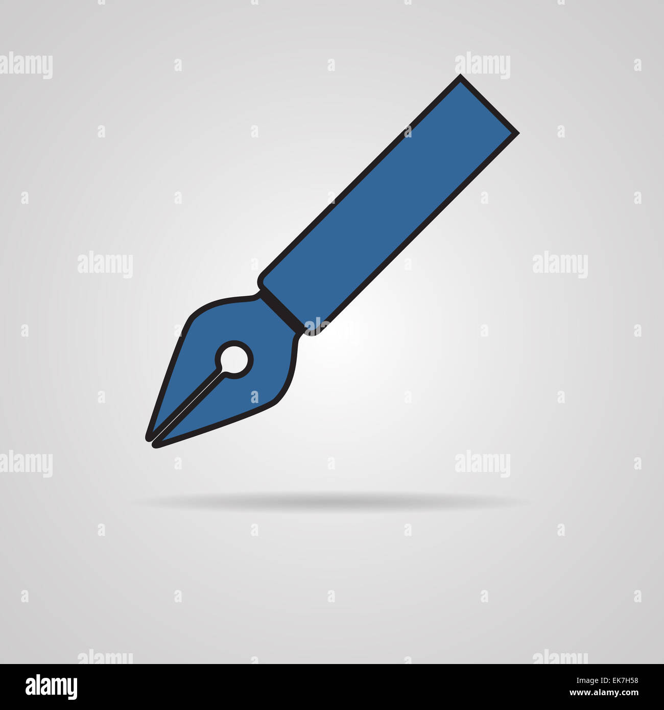 Vector pen icon on gray background Stock Photo - Alamy