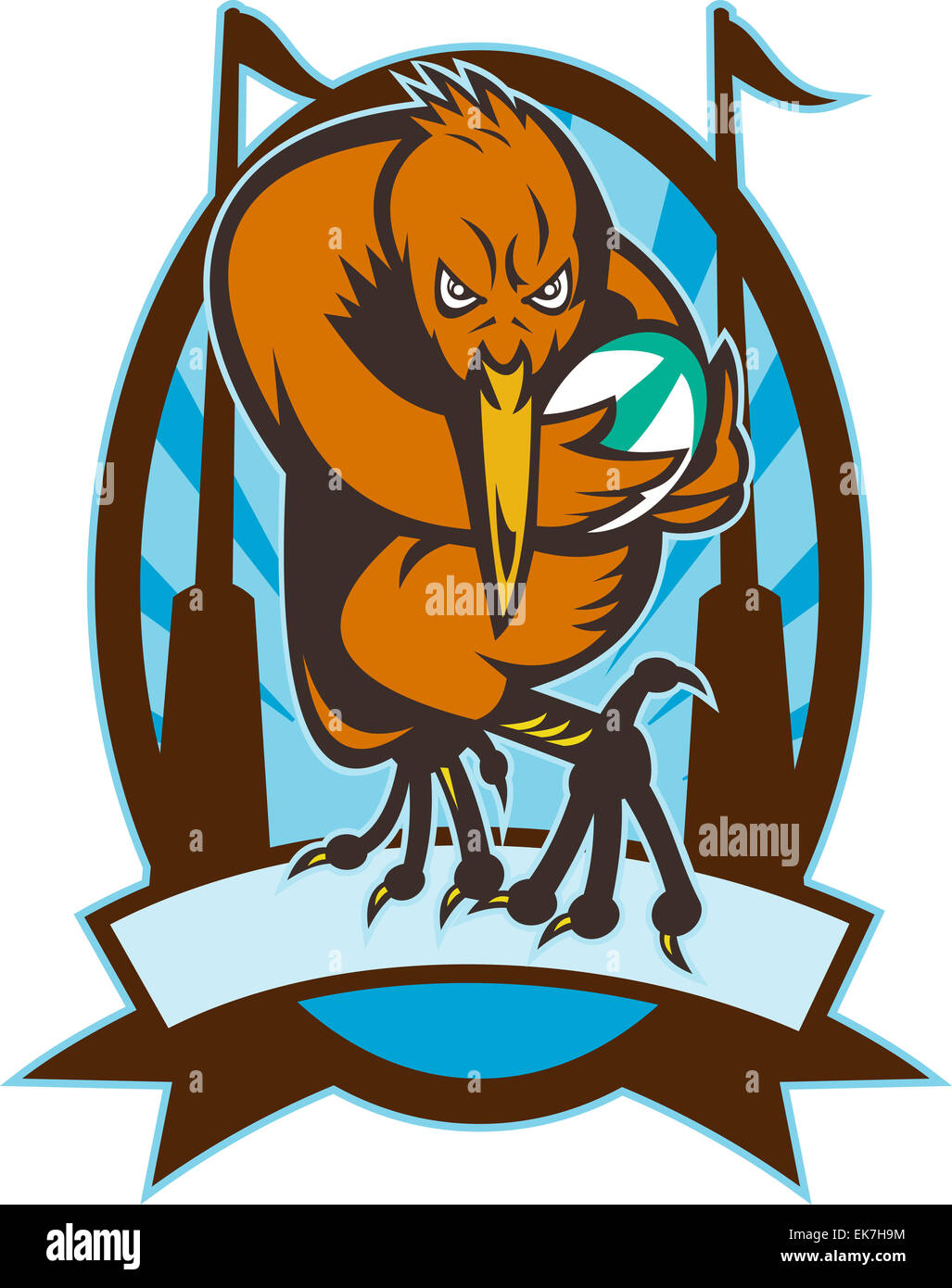 Vector illustration cartoon rugby player hi-res stock photography and ...