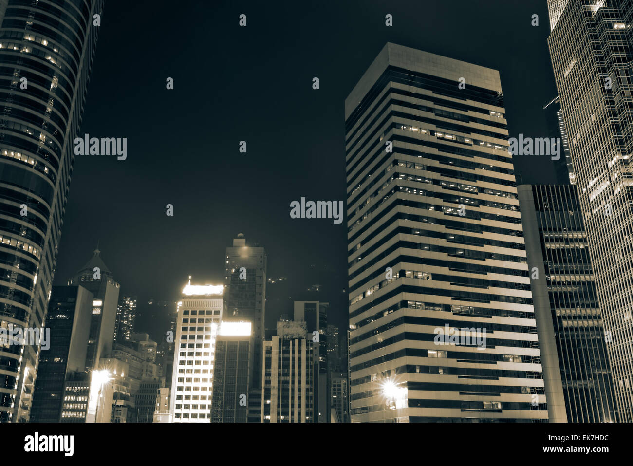 night scenes of skyscrapers Stock Photo - Alamy