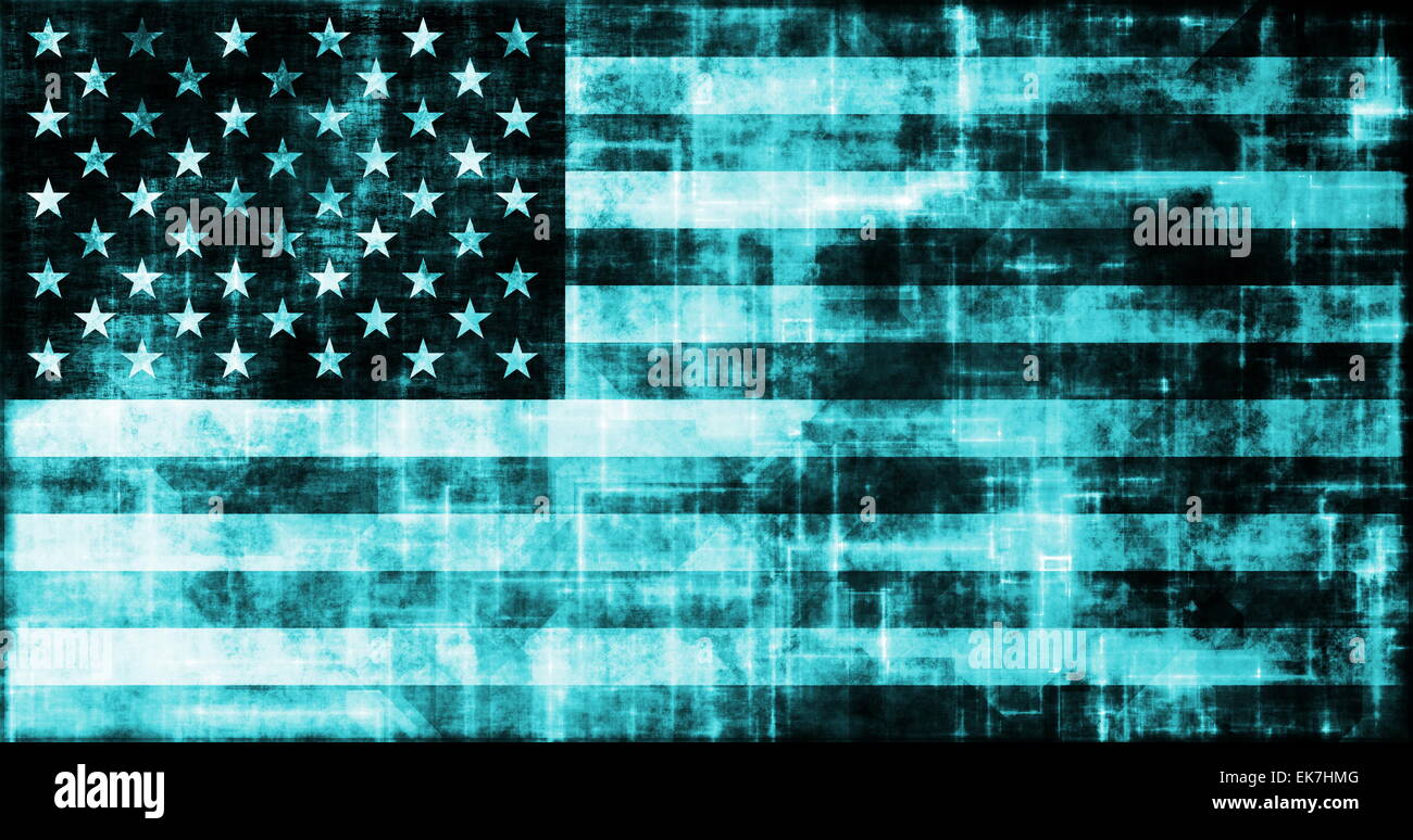 Grunge Digital USA Flag Stock Photo - Alamy