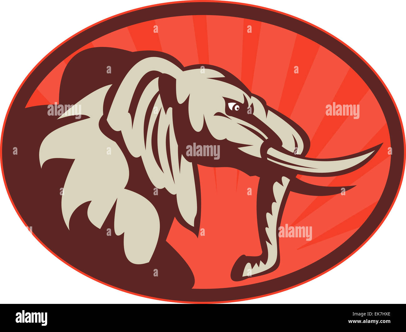 angry african elephant bull side view Stock Photo - Alamy