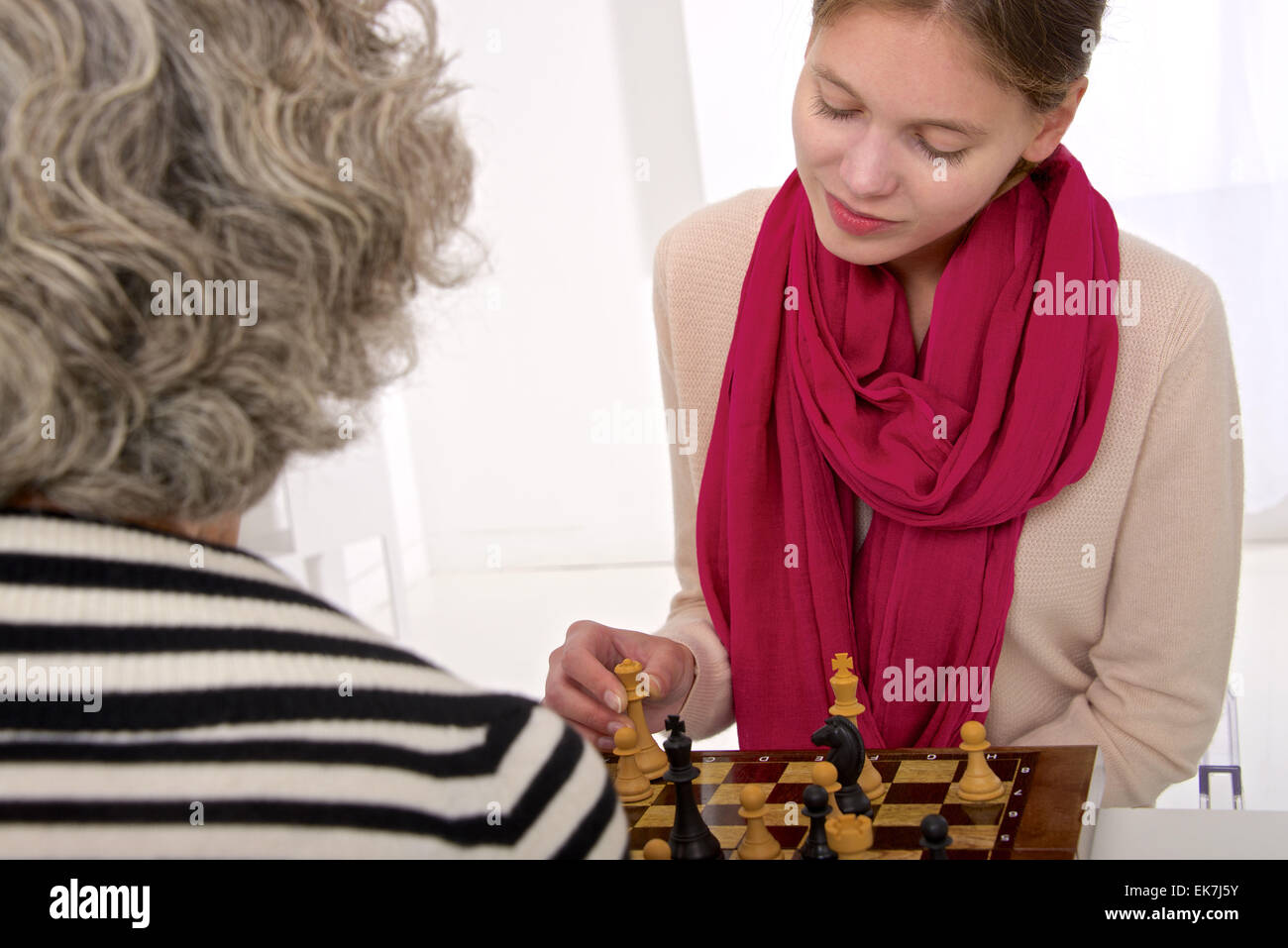 Interior game woman Stock Photo - Alamy