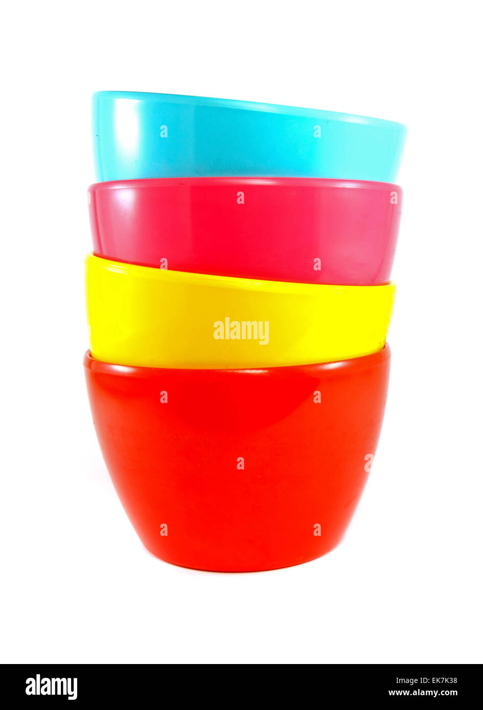 Stack of colorful plastic bowl Stock Photo - Alamy