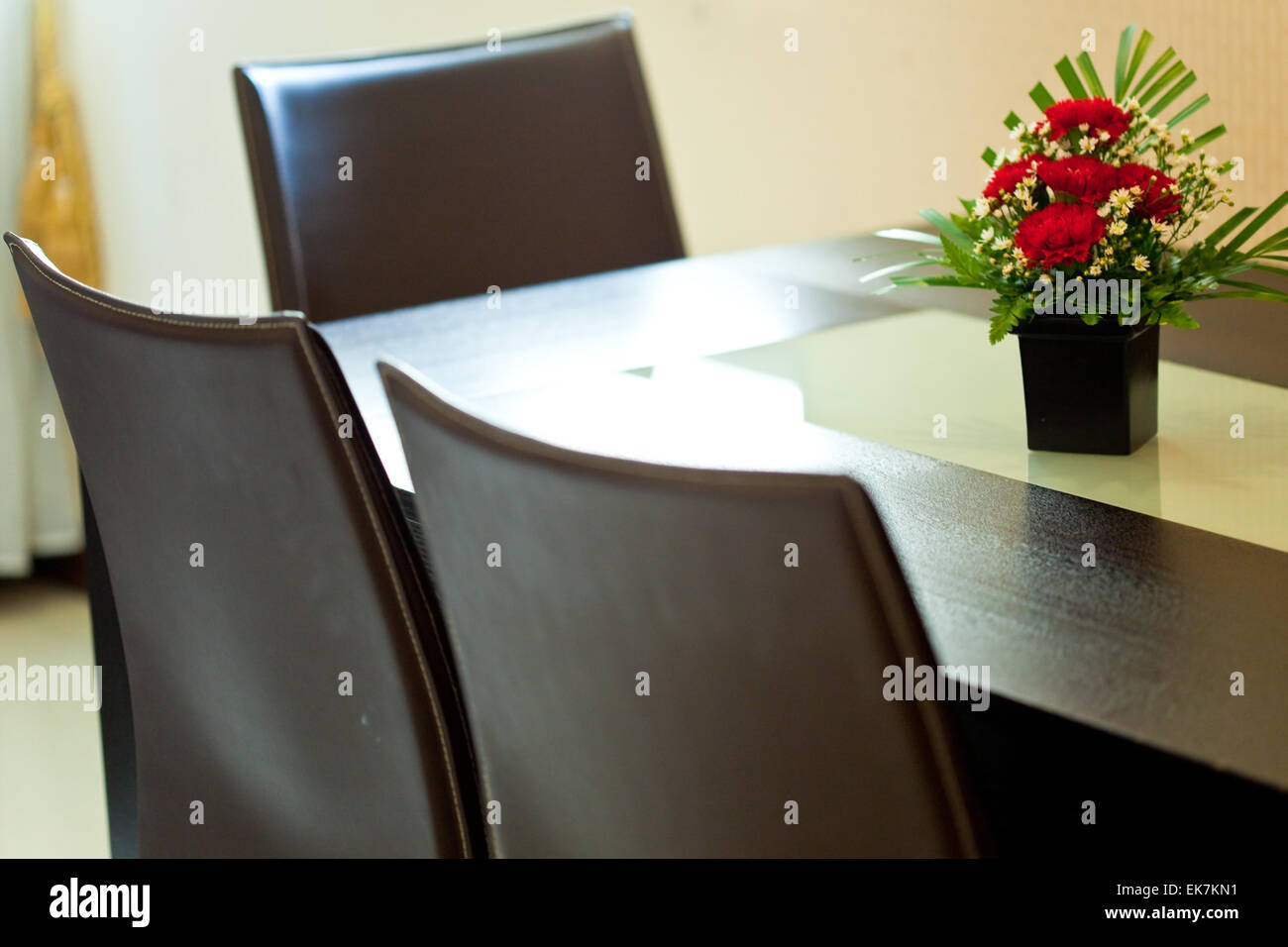 Dining room with flower Stock Photo - Alamy