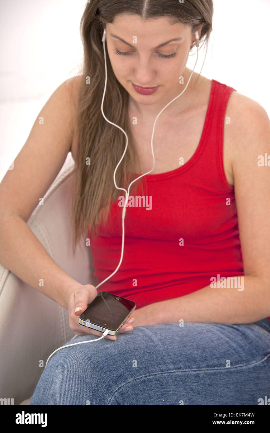 Walkman music woman Stock Photo - Alamy