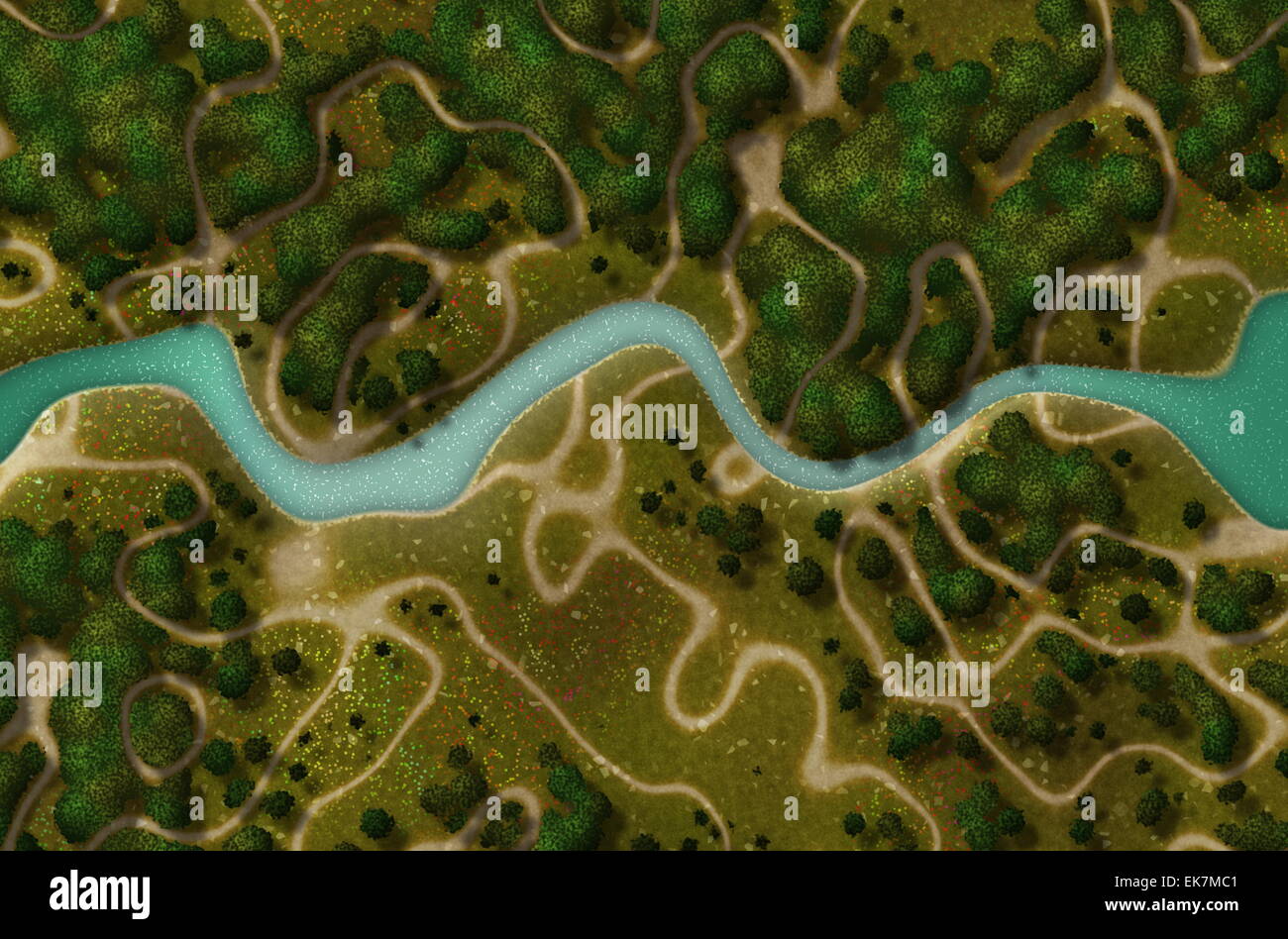 Bird's Eye View of a Biking Hiking Trail Stock Photo - Alamy