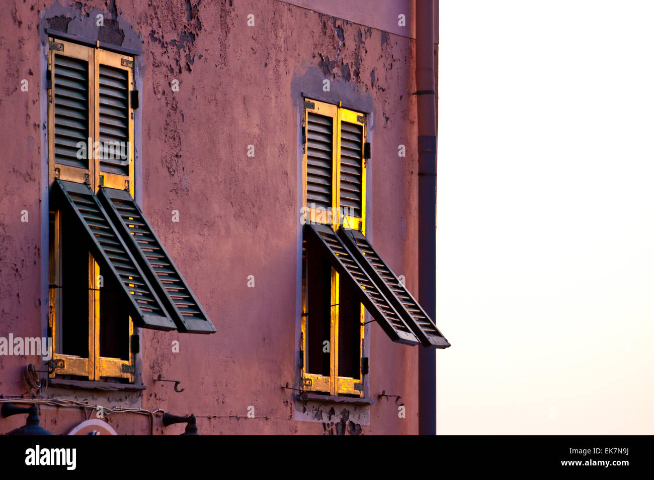Two rustic wooden windows Stock Photo - Alamy