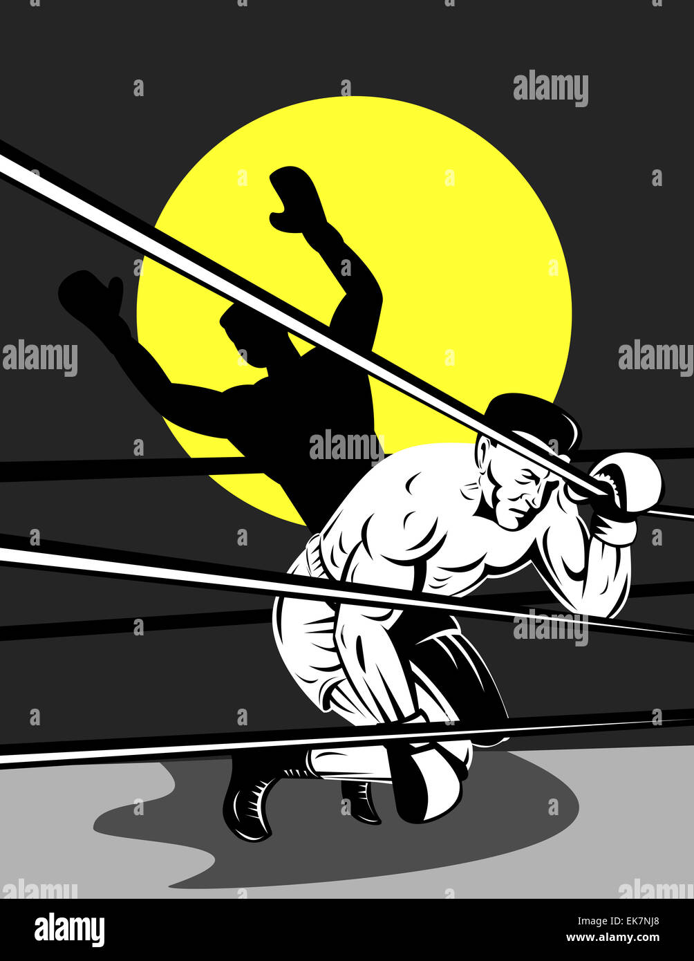 Boxer on the ropes ropes hi-res stock photography and images - Alamy